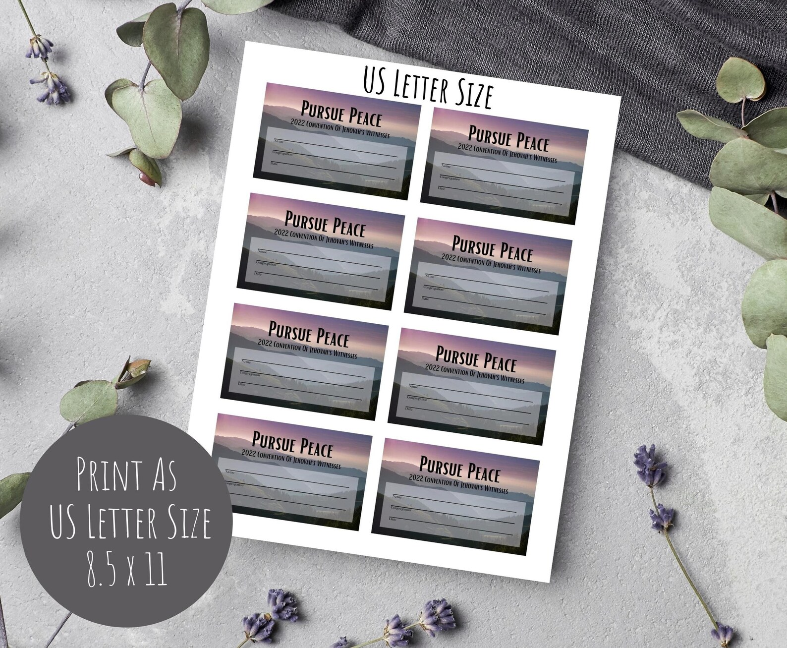 Pursue Peace 2022 Convention Name Badges Printable JW - Etsy