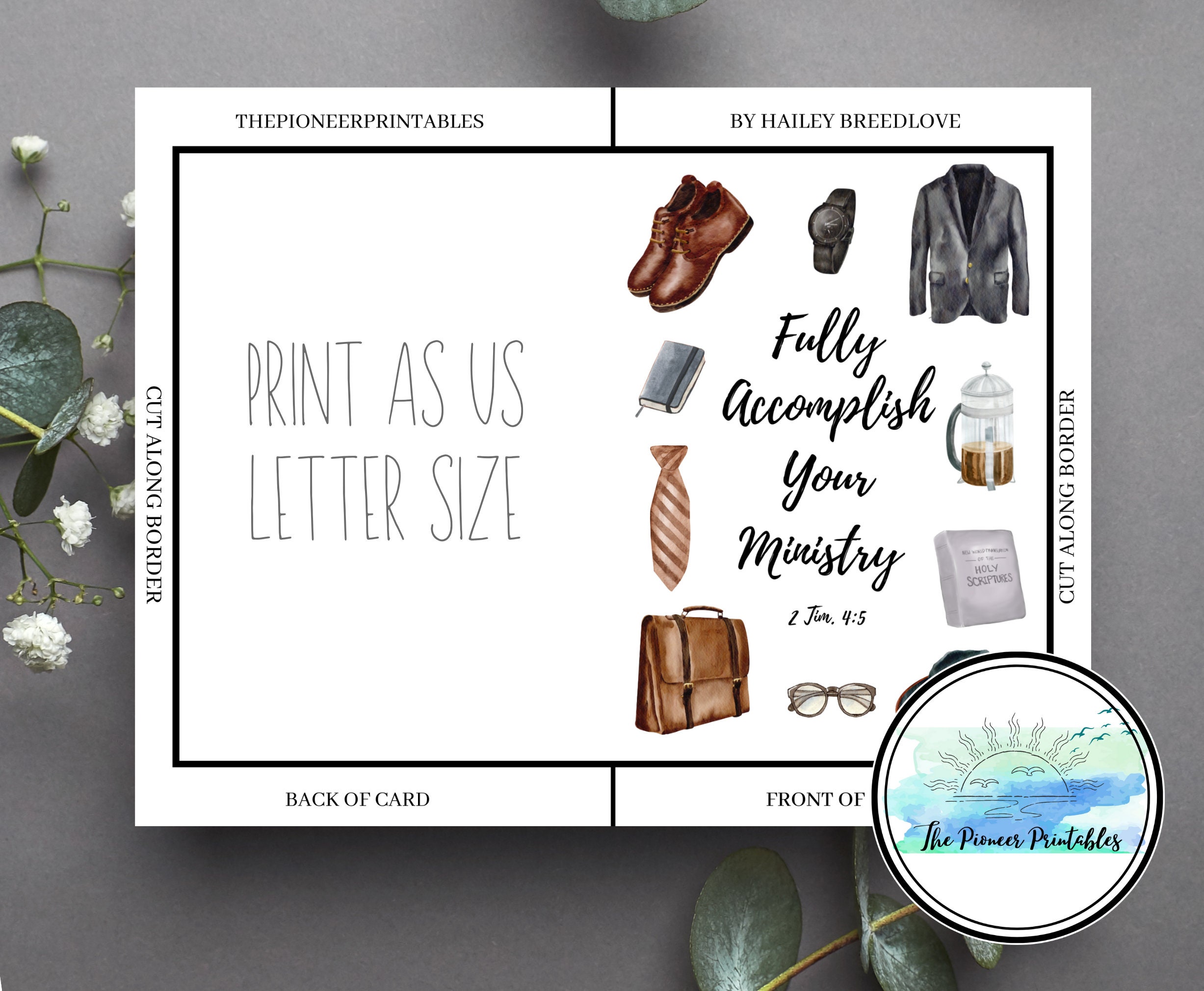 JW Fully Accomplish Your Ministry Card Pioneer Brother - Etsy Canada