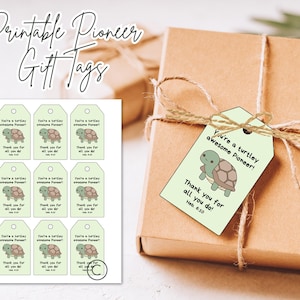 JW Printable Pioneer Gift Tags | Turtley Awesome | Cute Pun Gift Tag ...