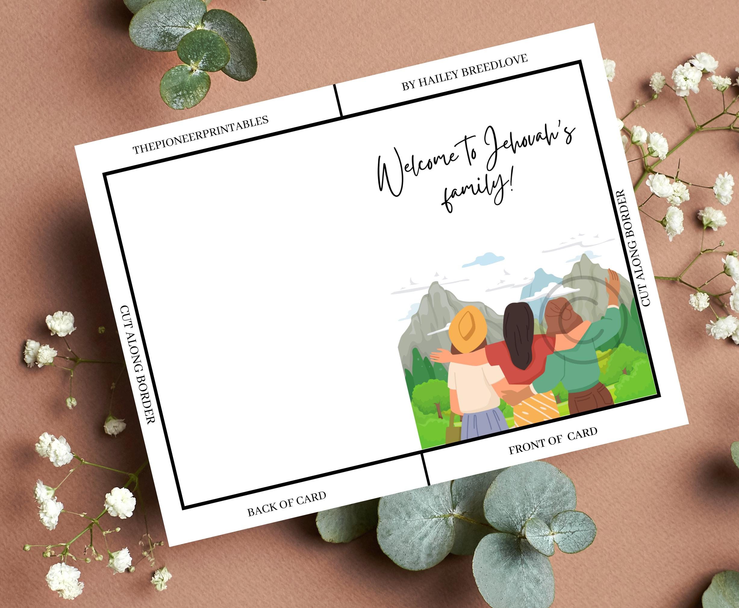 JW Baptism Card | Welcome to Jehovah's Family | Baptism Gift ...