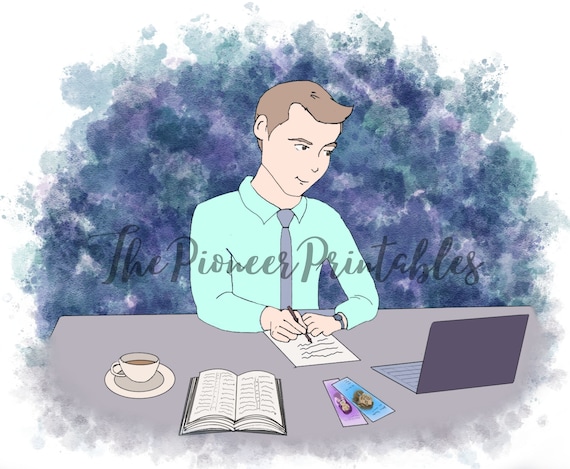 JW Clipart Preaching Illustration Pioneer Letter Writing | Etsy