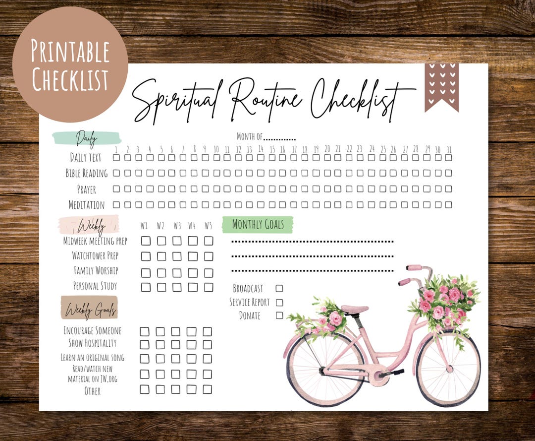 JW Spiritual Routine Checklist | Plant Love | Jehovah's Witnesses ...