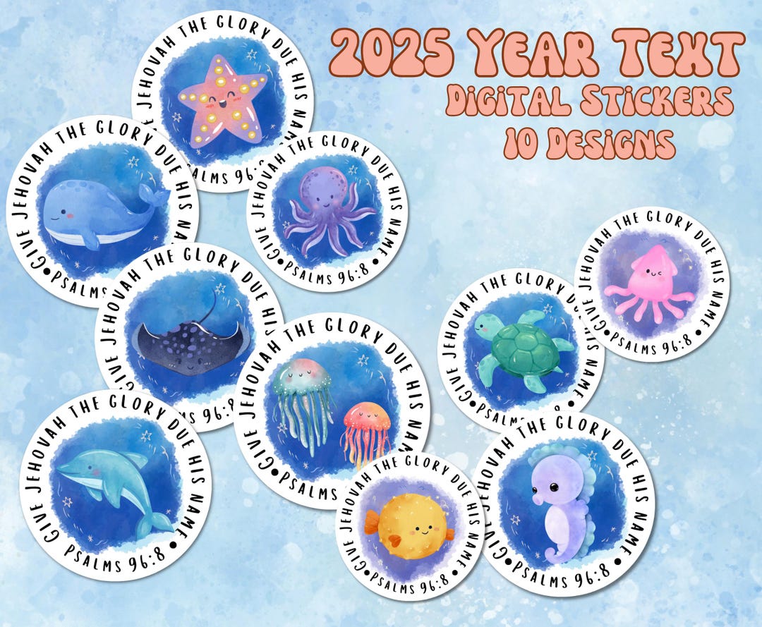 JW 2025 Year Text Digital Sticker Set | Give Jehovah the Glory..| JW ...