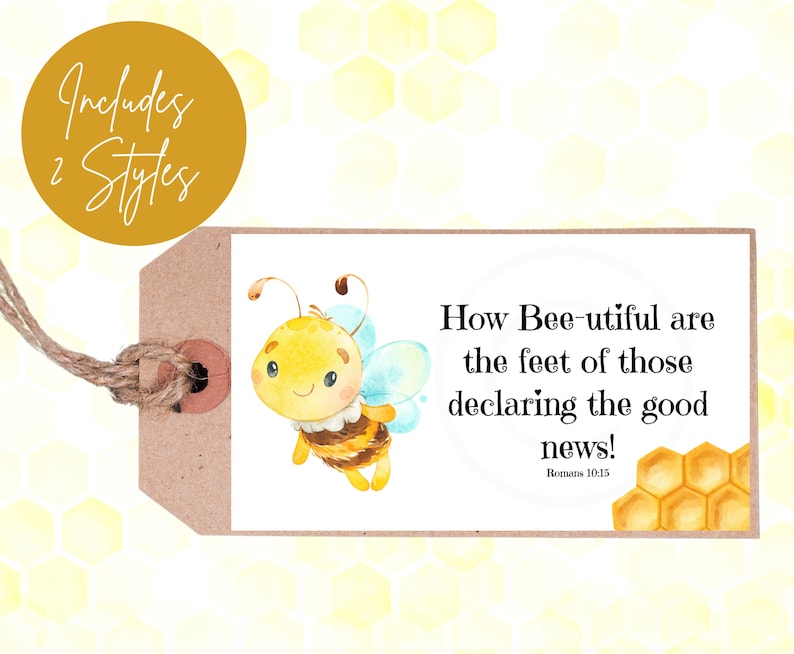 Printable Pioneer Gift Tags | How Bee-utiful | JW Gifts | Cute Bee ...