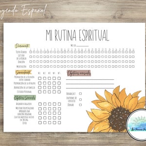 Spiritual Routine Checklist Sunflower Design Jw Printable