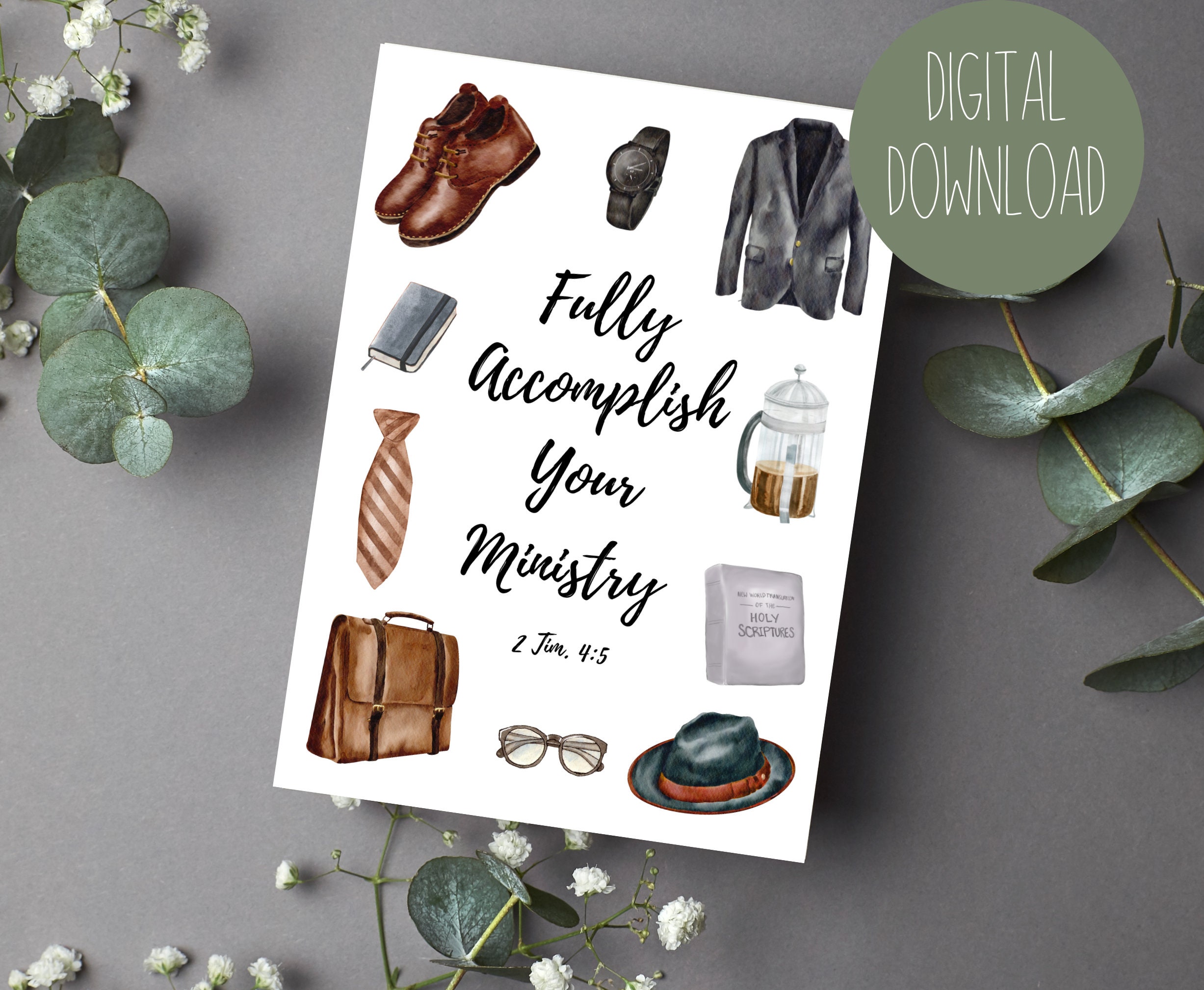 JW Fully Accomplish Your Ministry Card | Pioneer Brother | English ...