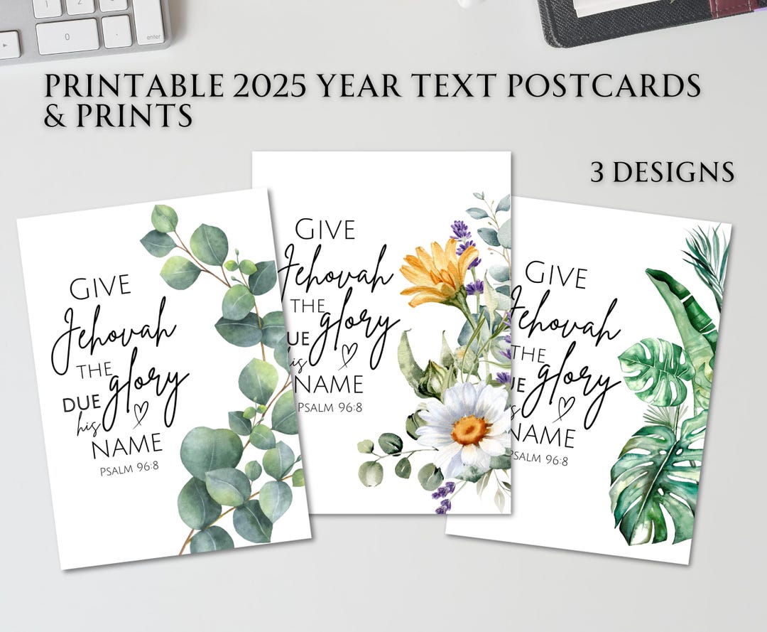 JW 2025 Year Text Cards and Prints | JW Gifts | Give Jehovah the Glory ...