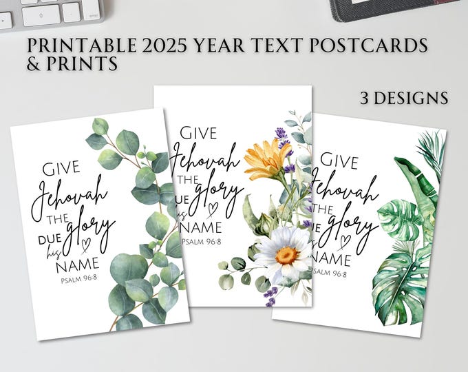 JW 2025 Year Text Cards and Prints | JW Gifts | Give Jehovah the Glory ...