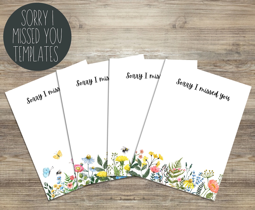 Sorry I Missed You Templates | JW | Printables | Floral | Ministry - Etsy
