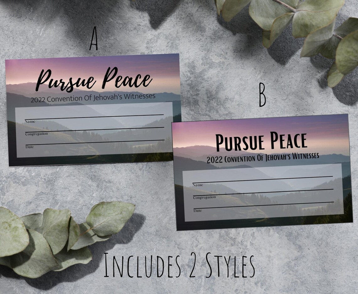 Pursue Peace 2022 Convention Name Badges Printable JW - Etsy