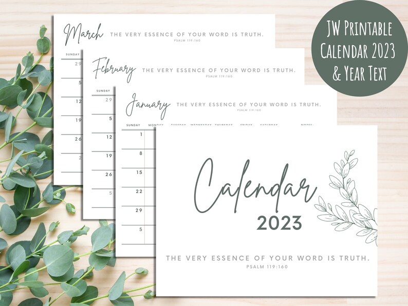 Printable JW Calendar 2023 Year Text Psalm 119:60 - Etsy