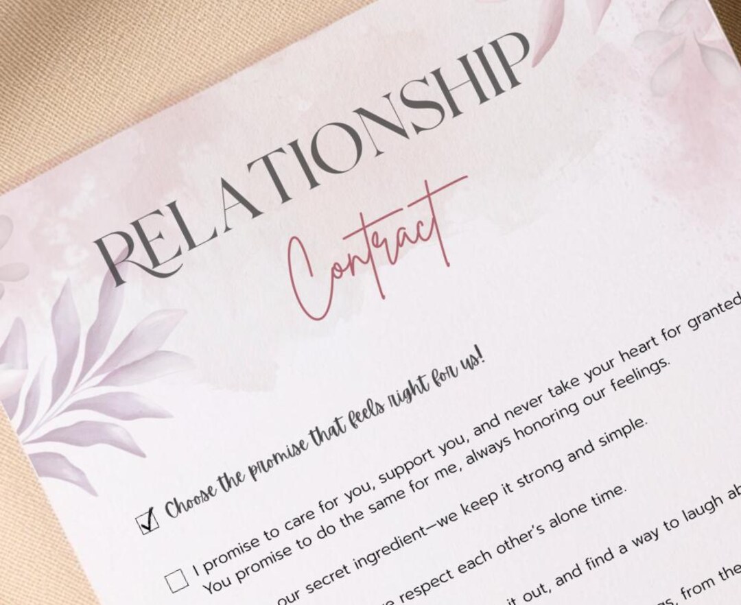 Digital Relationship Contract for Couples | Couples Agreement | Love ...