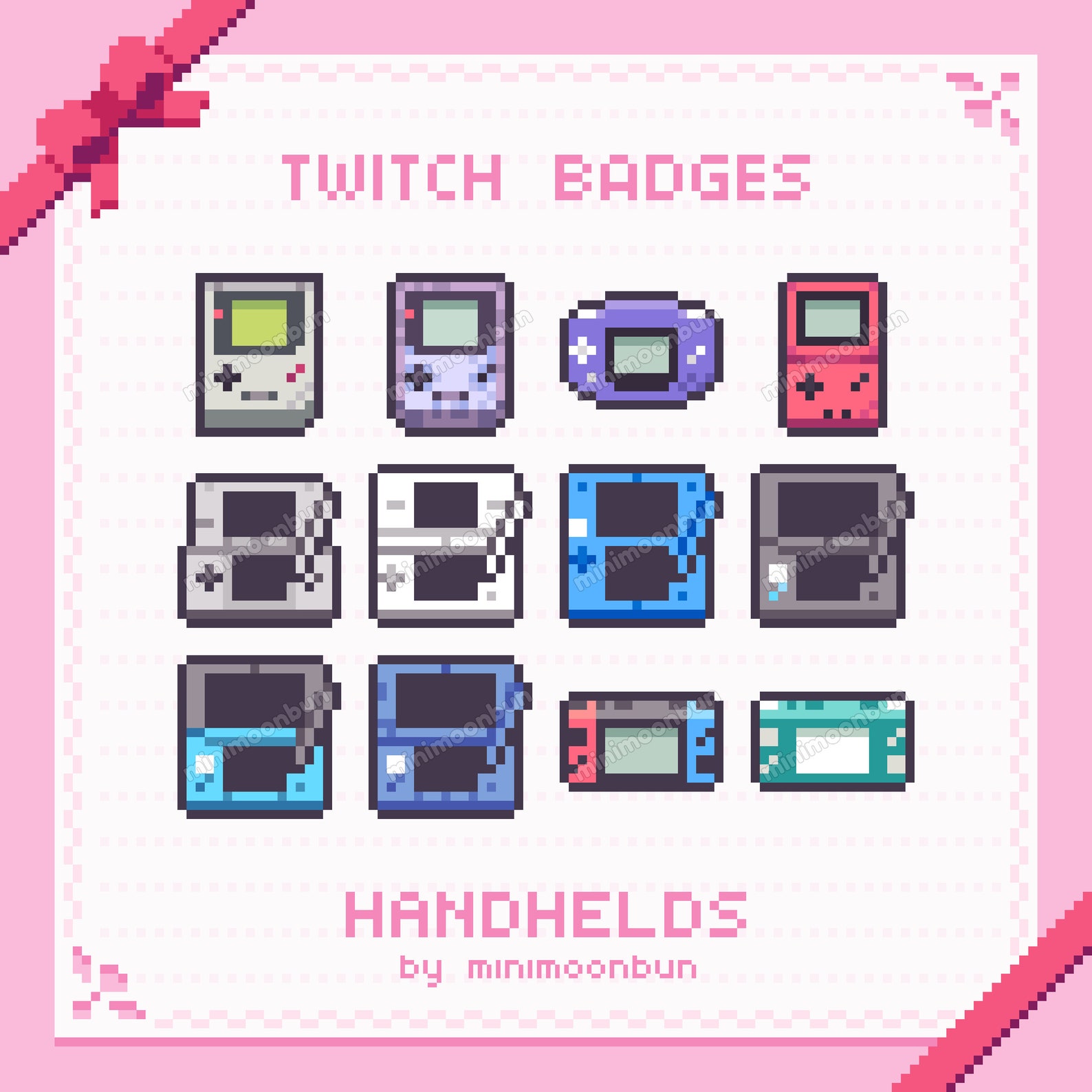 Handheld Console Badges Cute Pixel Art Twitch Sub/bit Badges - Etsy