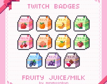 Cat JUICE / MILK BOX Sub & Bit Badges Cute Twitch Graphics Youtube ...