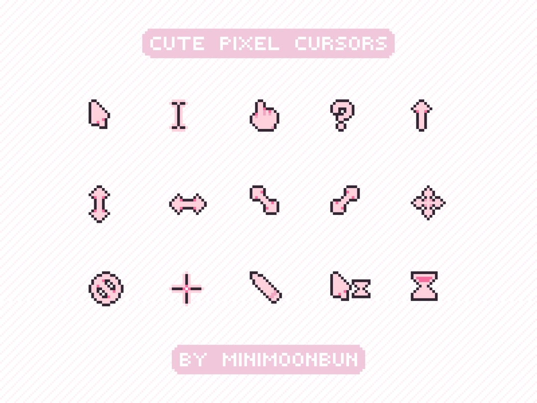 Cute Retro Pixel Cursors pink - Etsy Australia