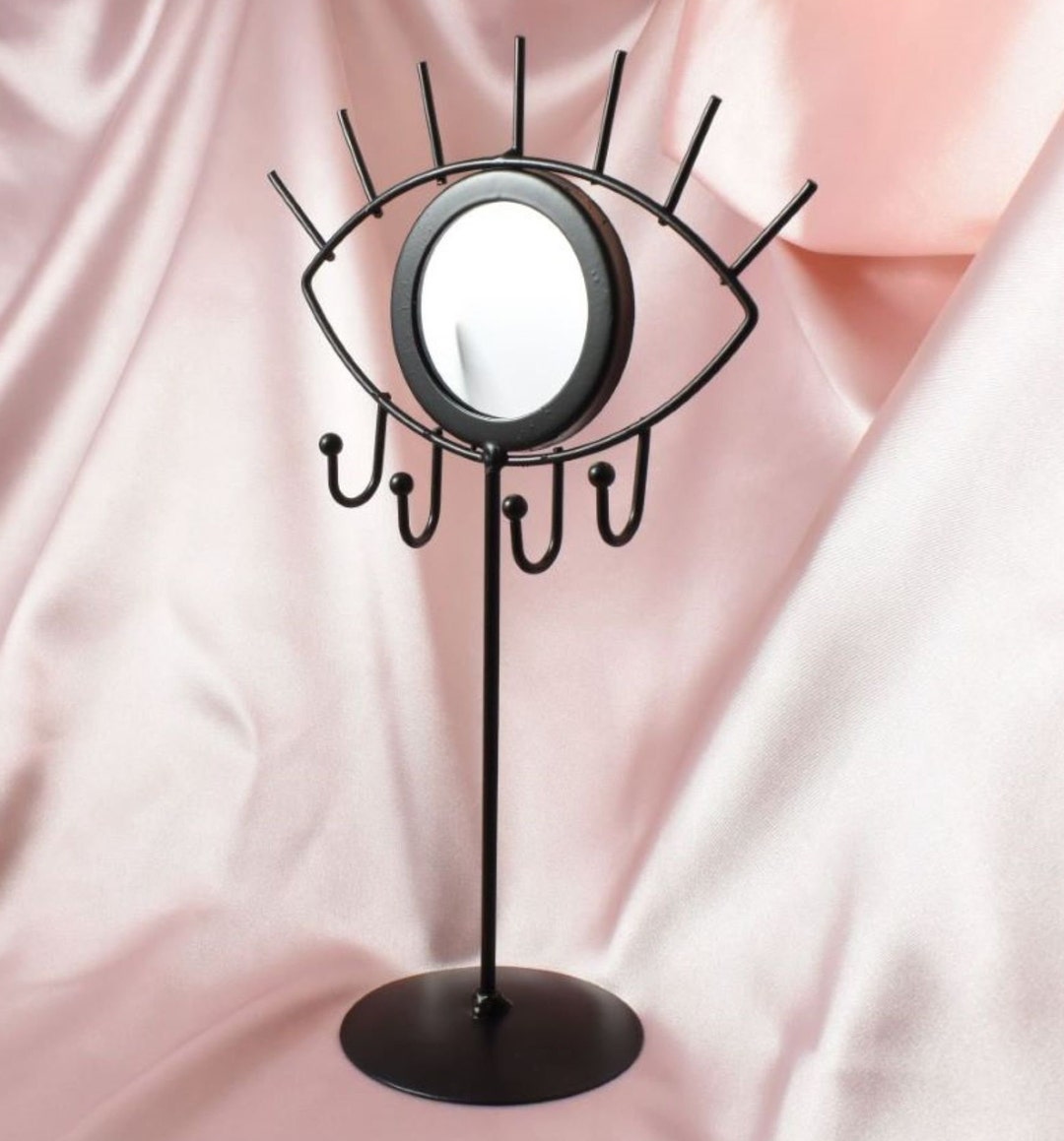Evil Eye Black Small Metal Jewellery Stand Mirror for Necklace Bracelet ...