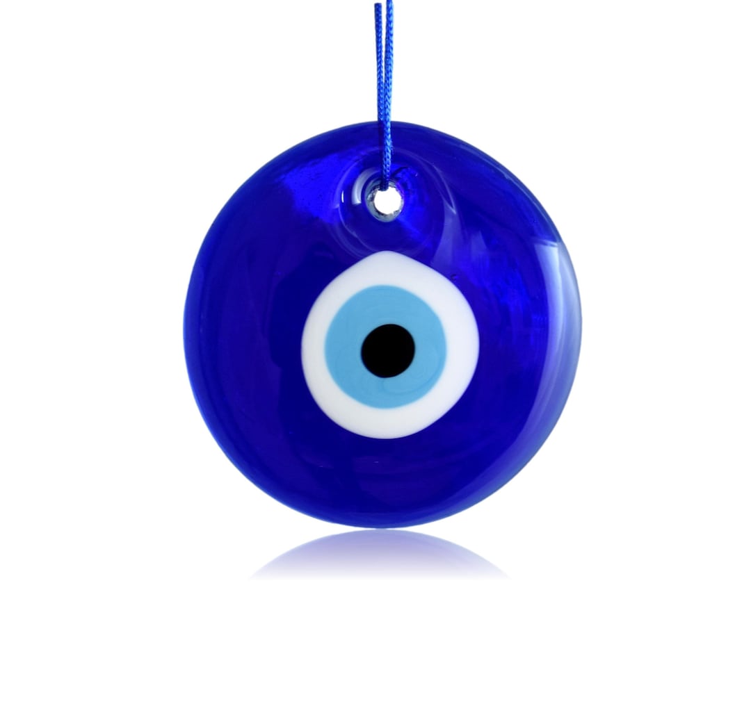 Evil Eye Blue Glass Greek Mati Turkish Nazar 11cm Wall Hanging Decor ...