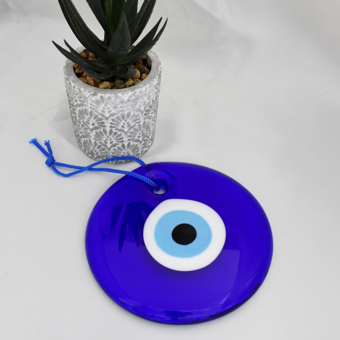 Evil Eye Blue Glass Greek Mati Turkish Nazar 10cm Wall Hanging - Etsy