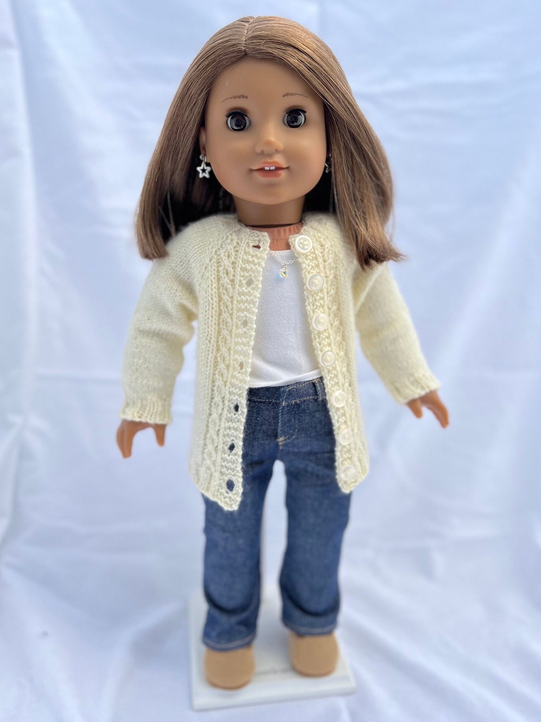 Hand-knit Cardigan for 18” Dolls - Etsy