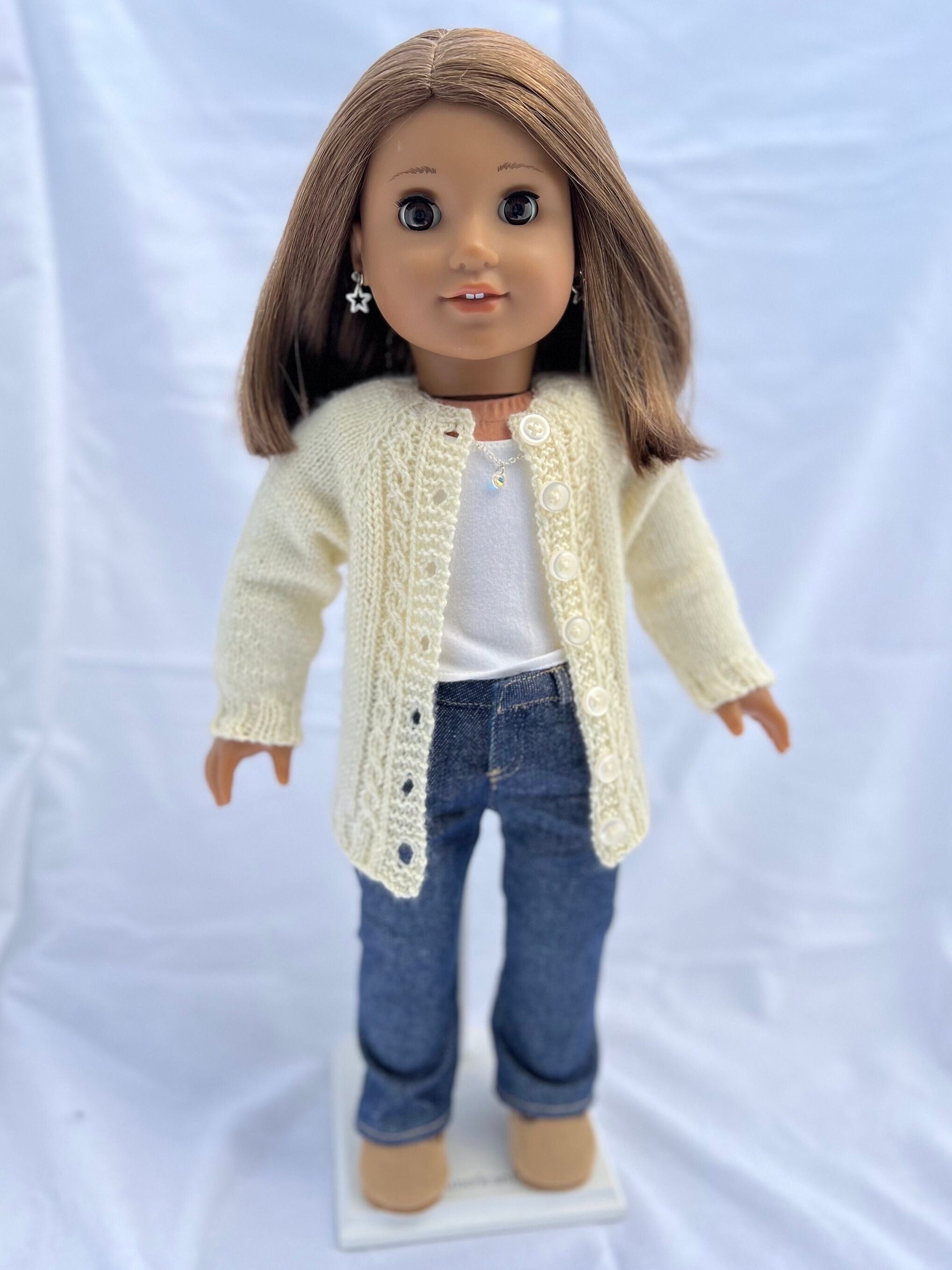 Hand-knit Cardigan for 18” Dolls - Etsy