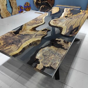New Generation Epoxy Resin Dining Table, Unique Living Room Set, Wooden ...