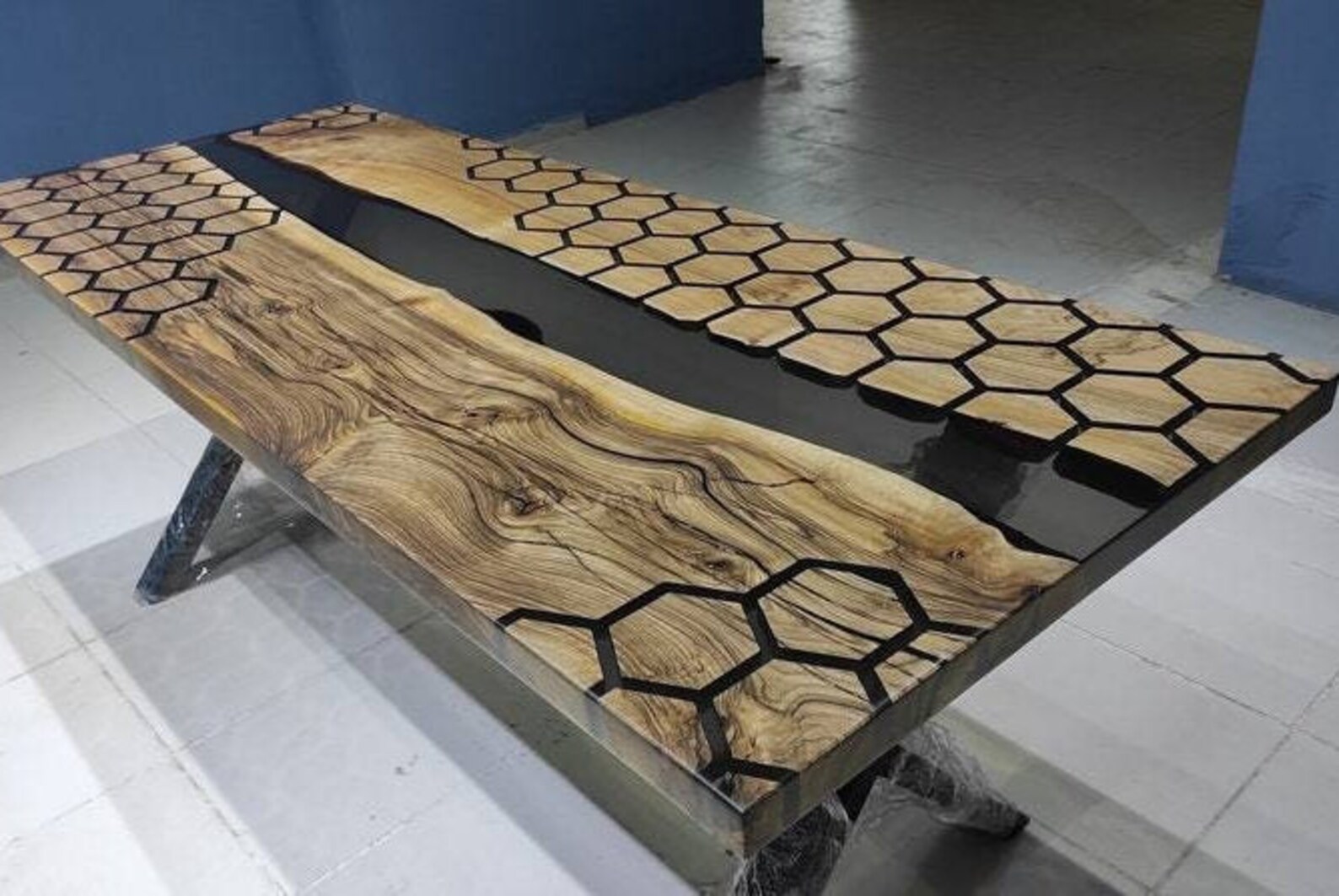 Luxury Furniture Smoke Epoxy Resin Table Hexagon Epoxy - Etsy