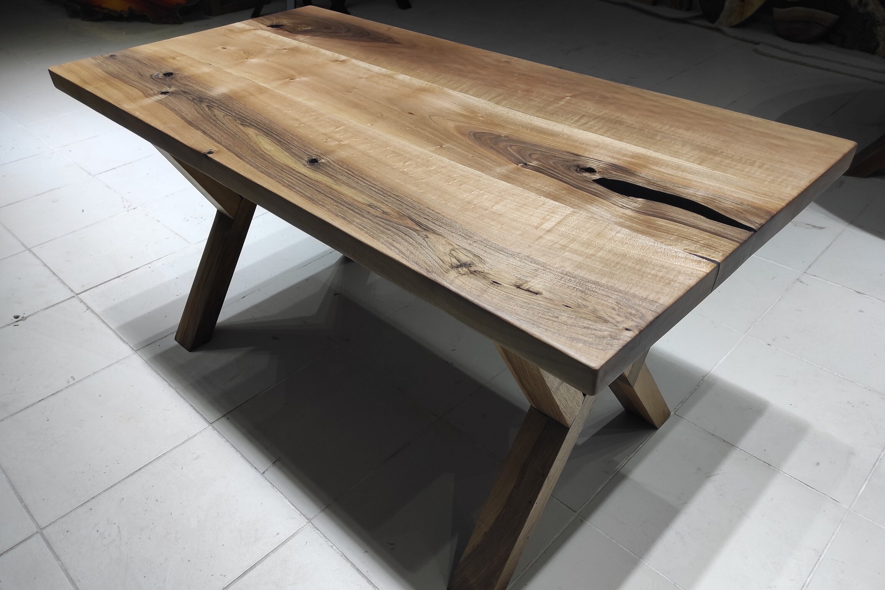 Handmade Solid Walnut Dining Table, Custom Natural Wood Table - Etsy