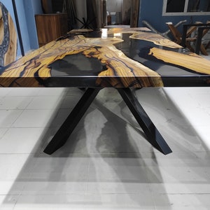 New Generation Epoxy Resin Dining Table, Unique Living Room Set, Wooden ...