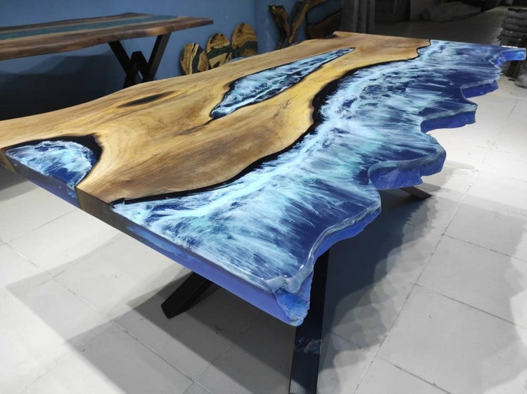 Living Room Ocean Sea River Epoxy Table, Dining Room Resin Table ...