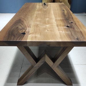 Natural Walnut Wood Dining Table, Handmade Solid Walnut Table, Natural ...