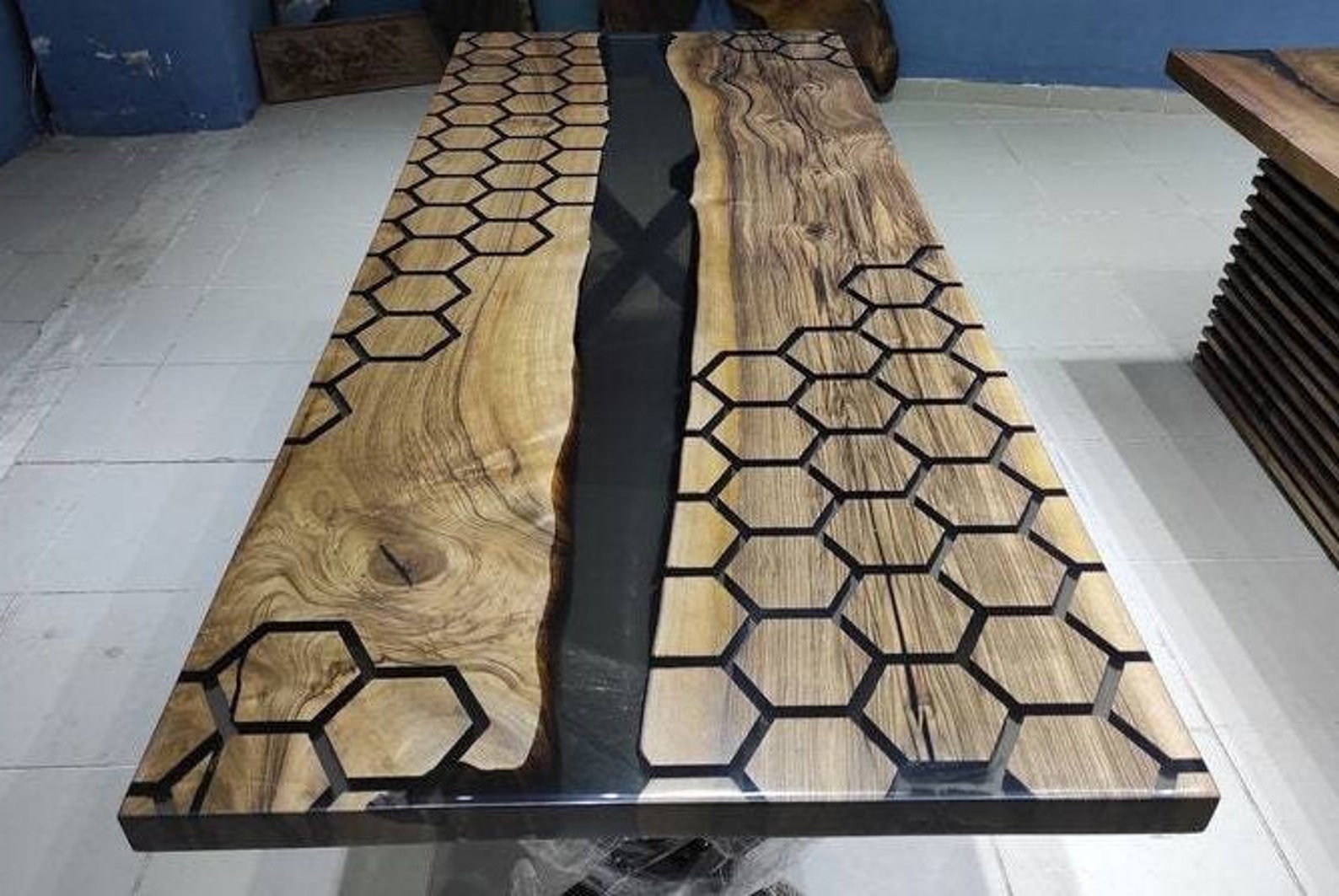 Luxury Furniture Smoke Epoxy Resin Table Hexagon Epoxy - Etsy