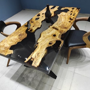 Custom Order Epoxy Resin Table, Olive Dining Table, Epoxy Table Top ...