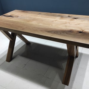 Natural Walnut Wood Dining Table, Handmade Solid Walnut Table, Natural ...