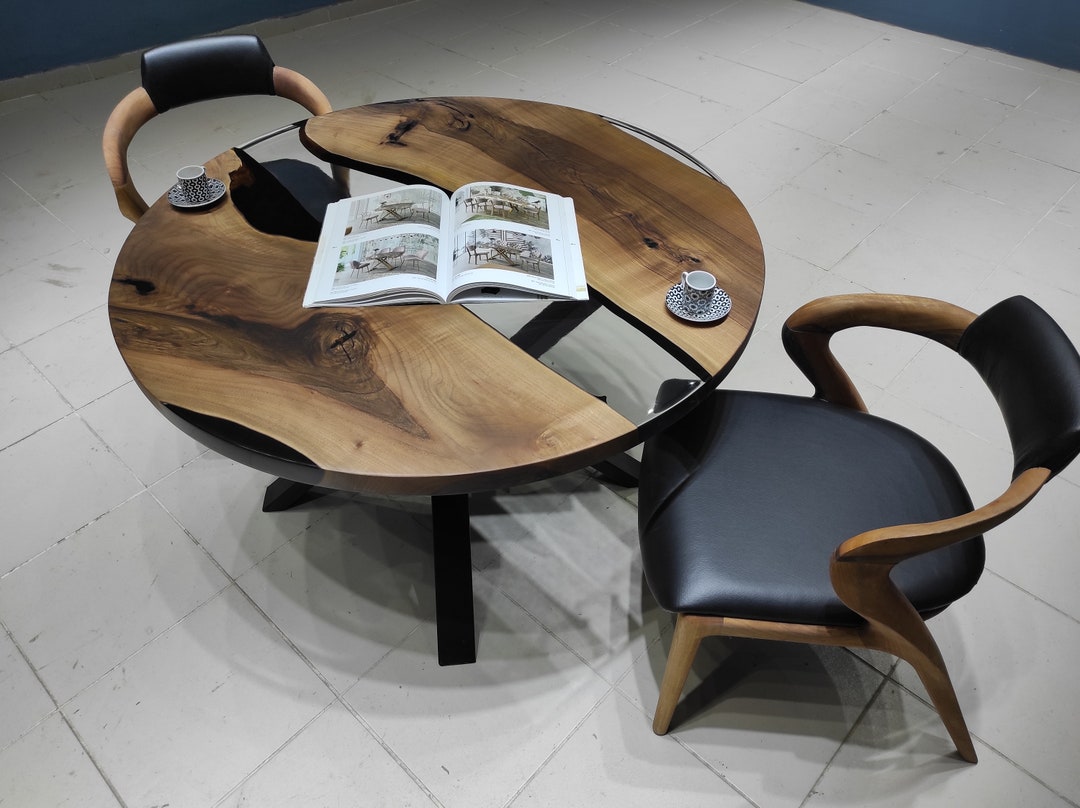 Custom Dining Table | Walnut Resin Dining Table | Custom Epoxy Dining ...