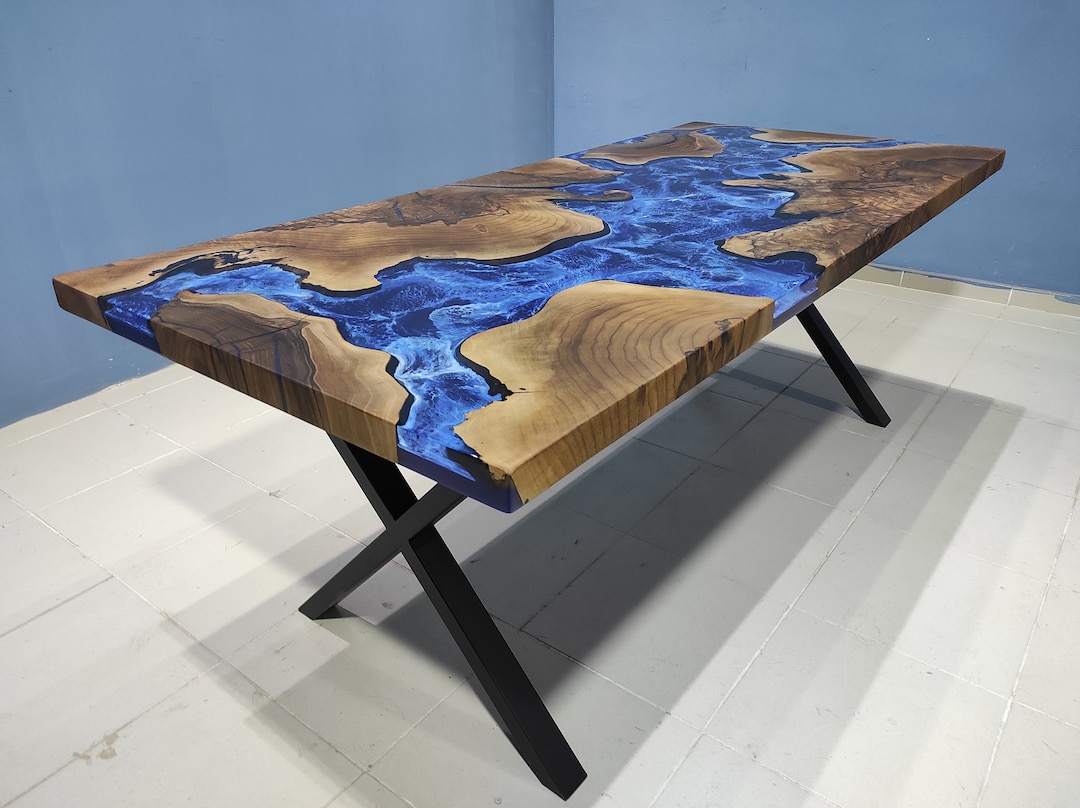 Custom Epoxy Dining Room Table, Epoxy Kitchen Table, Custom Dining ...