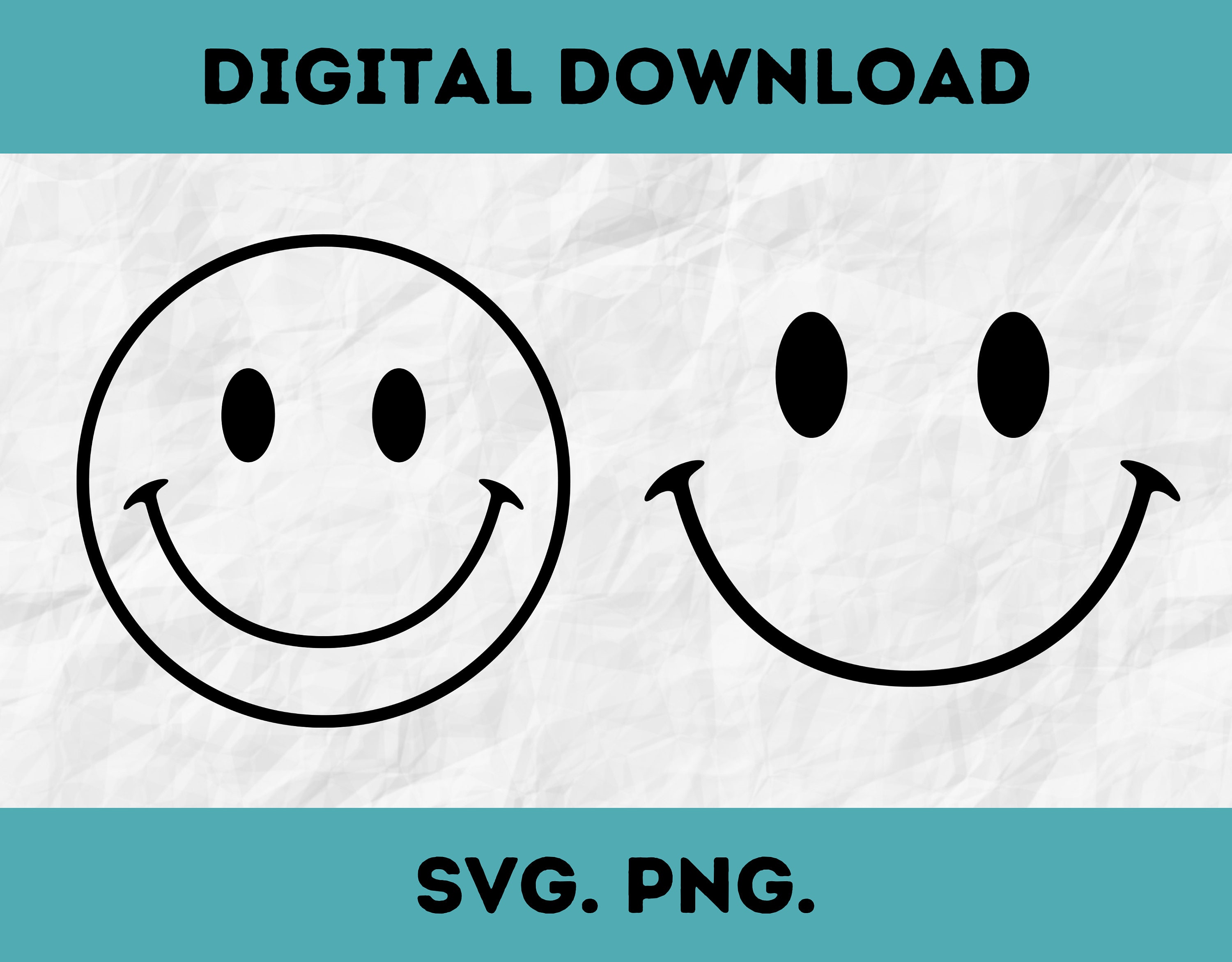 Smiley Face SVG and PNG Instant Download Digital Cut File | Etsy