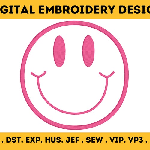 Happy Face Machine Embroidery Design Instant Download - Etsy