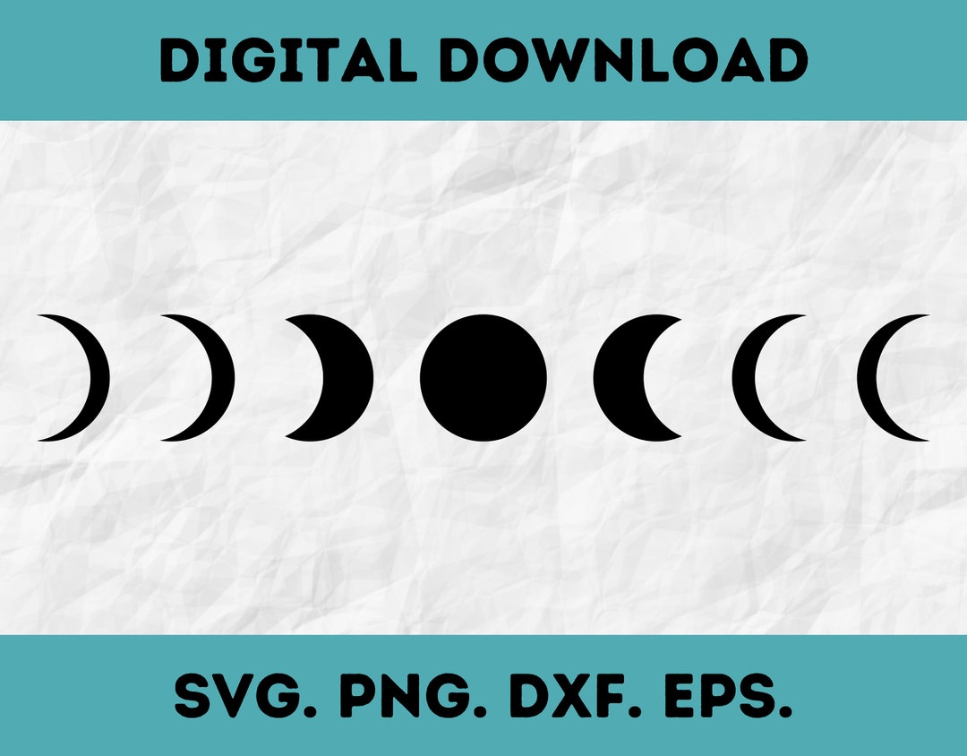 Moon Phases SVG - Instant Download Digital Cut File, Boho Cut Files ...