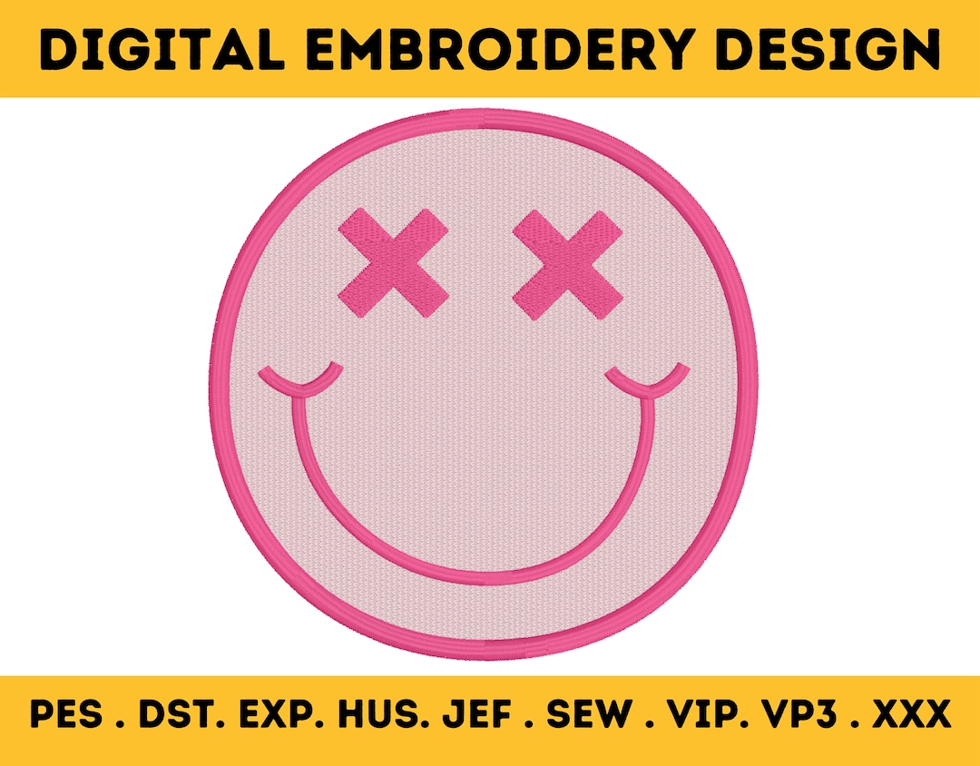 Halloween X Eyes Smiley Face Machine Embroidery Design - 3 Sizes ...