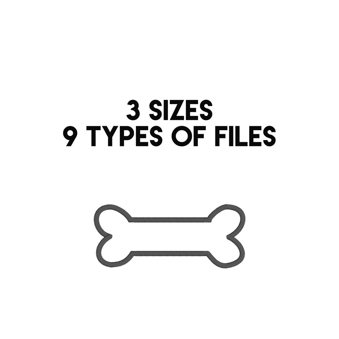 Simple Dog Bone Machine Embroidery Design 3 Sizes INSTANT - Etsy
