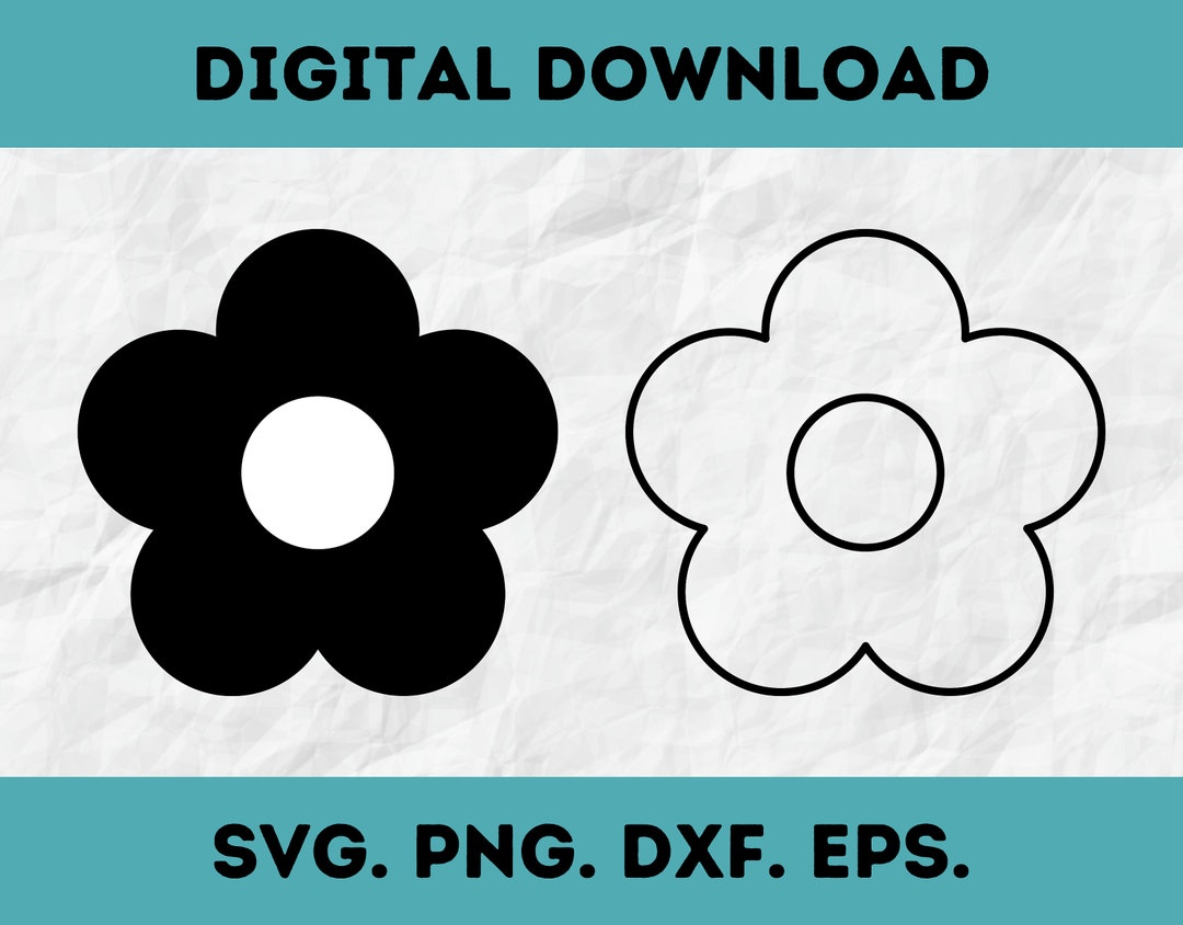 Retro Flower SVG - Instant Download Digital Cut File, Boho Cut Files ...