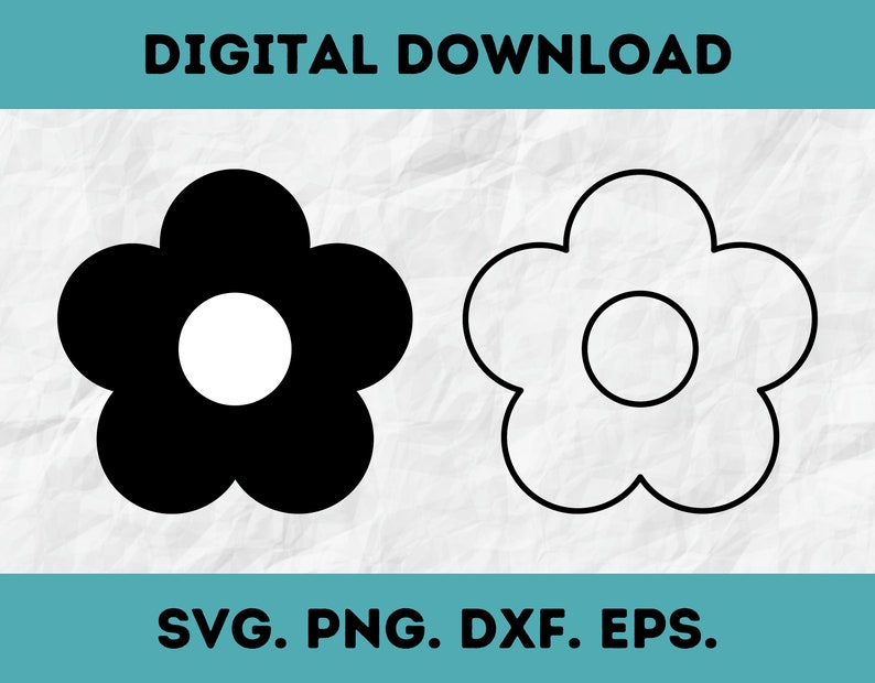 Retro Flower SVG - Instant Download Digital Cut File, Boho Cut Files ...