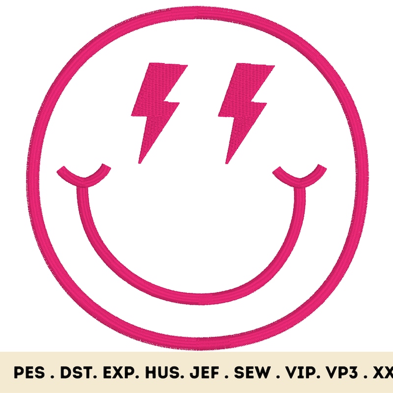 Lightning Bolt Smiley Face - Etsy