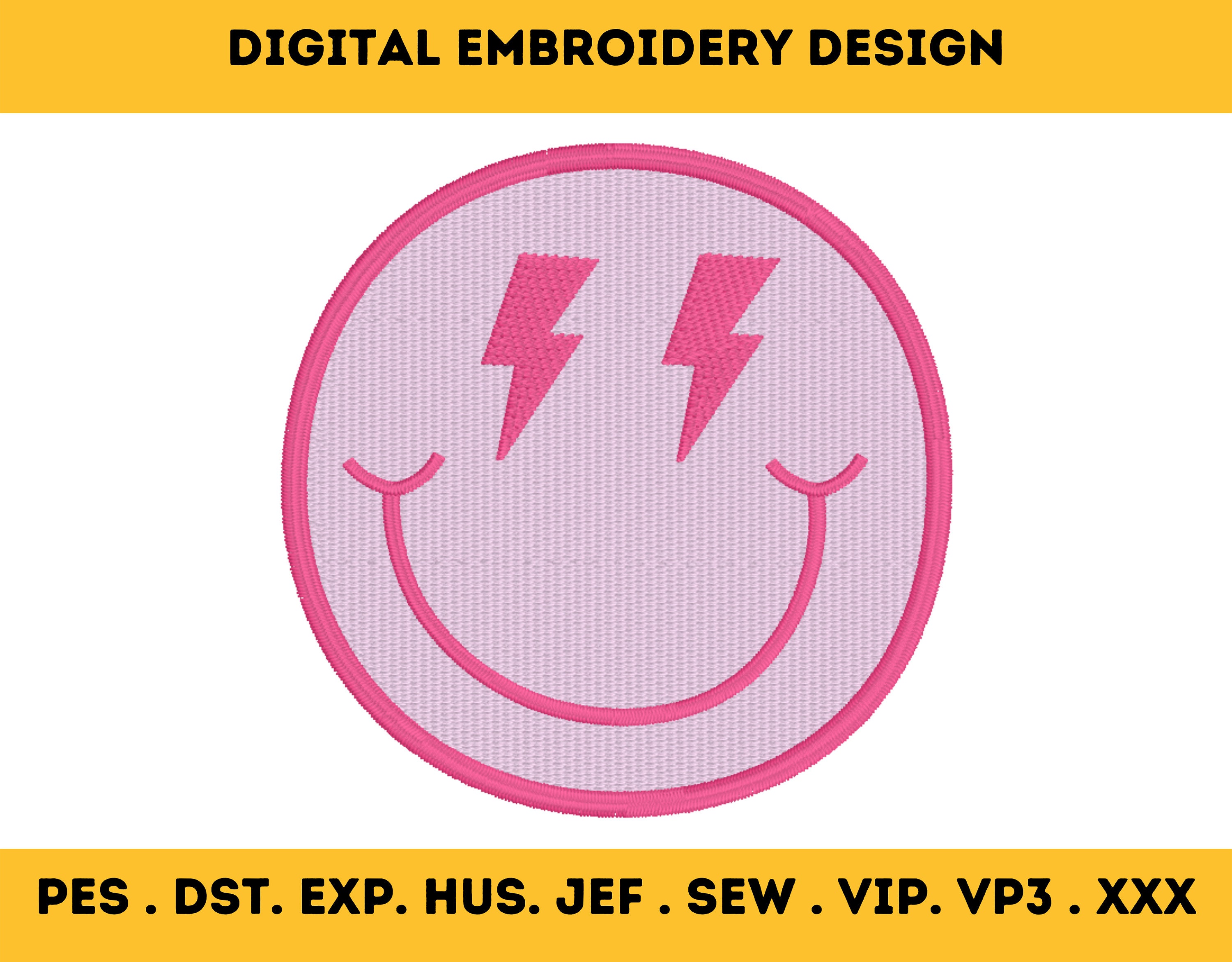 Lightning Bolt Smiley Face Happy Face Smiley Face - Etsy UK