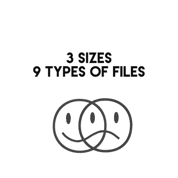 Smiley and Sad Face Venn Diagram Machine Embroidery Design 3 - Etsy ...