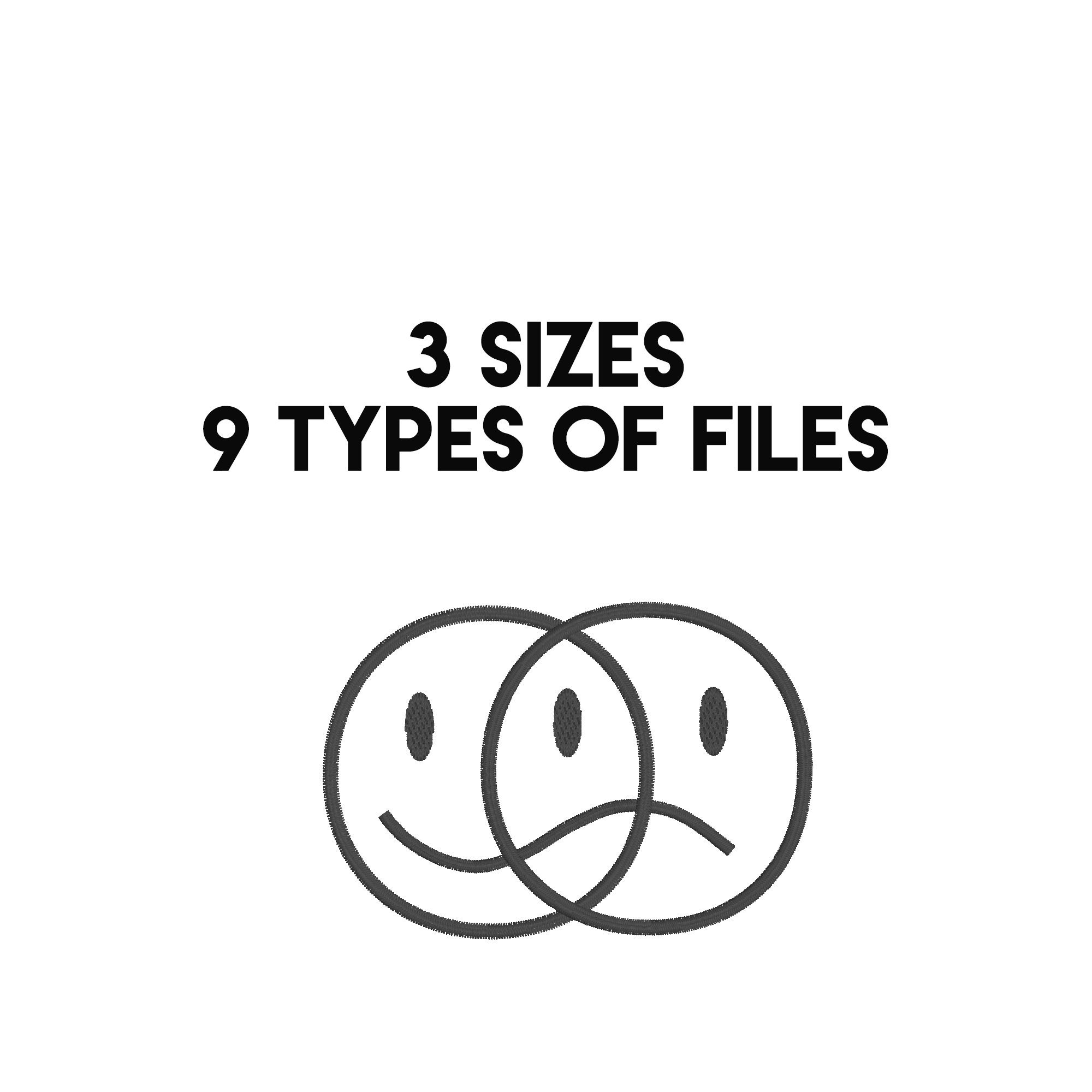 Smiley and Sad Face Venn Diagram Machine Embroidery Design - 3 Sizes ...