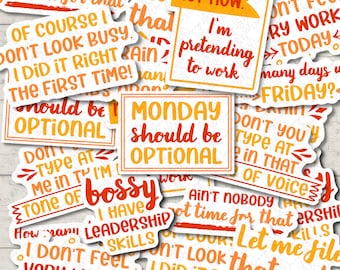 Sarcastic Work Stickers - Etsy