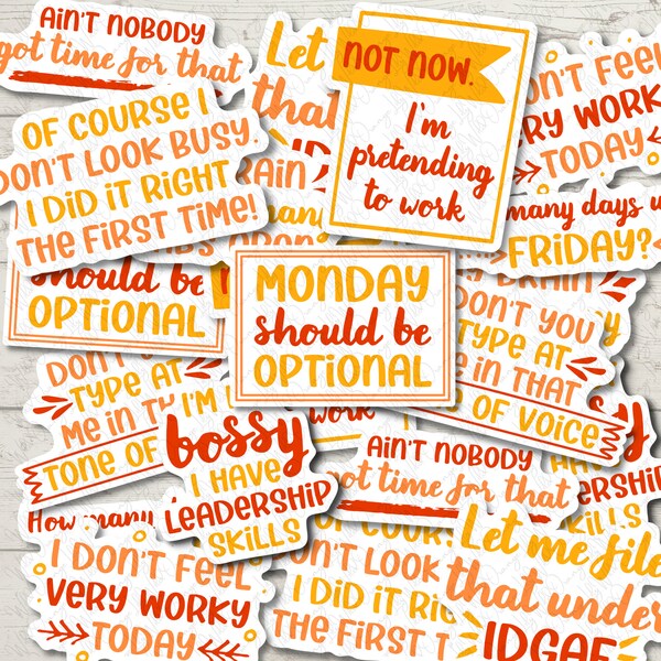 Funny Work Stickers for Laptops - Etsy