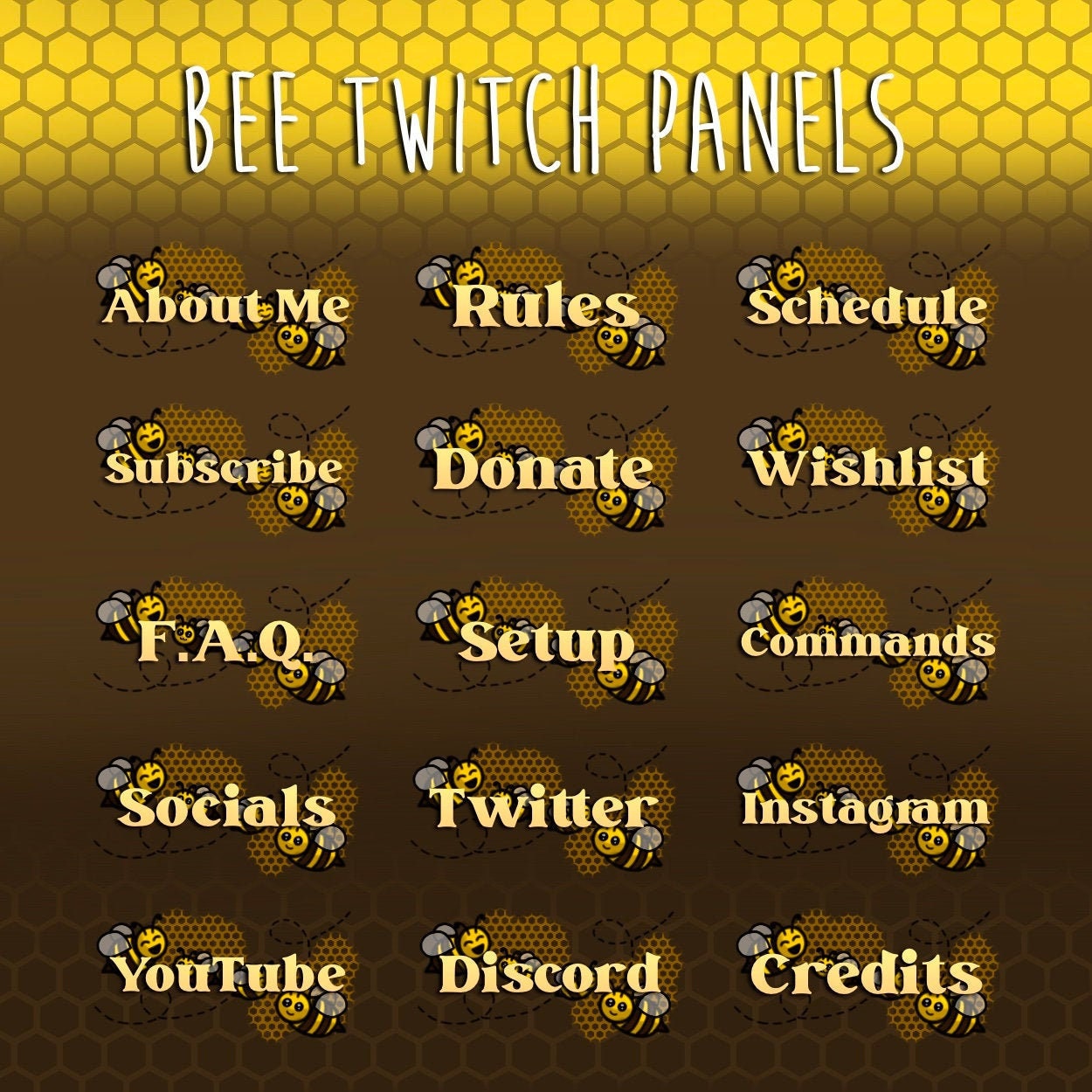 Bee Twitch Panels - Etsy