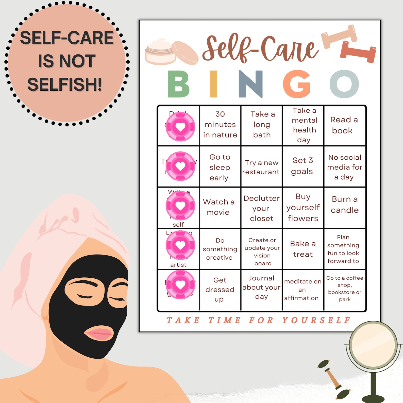 Self-care Bingo Self Care Printable Self Care Digital - Etsy Canada